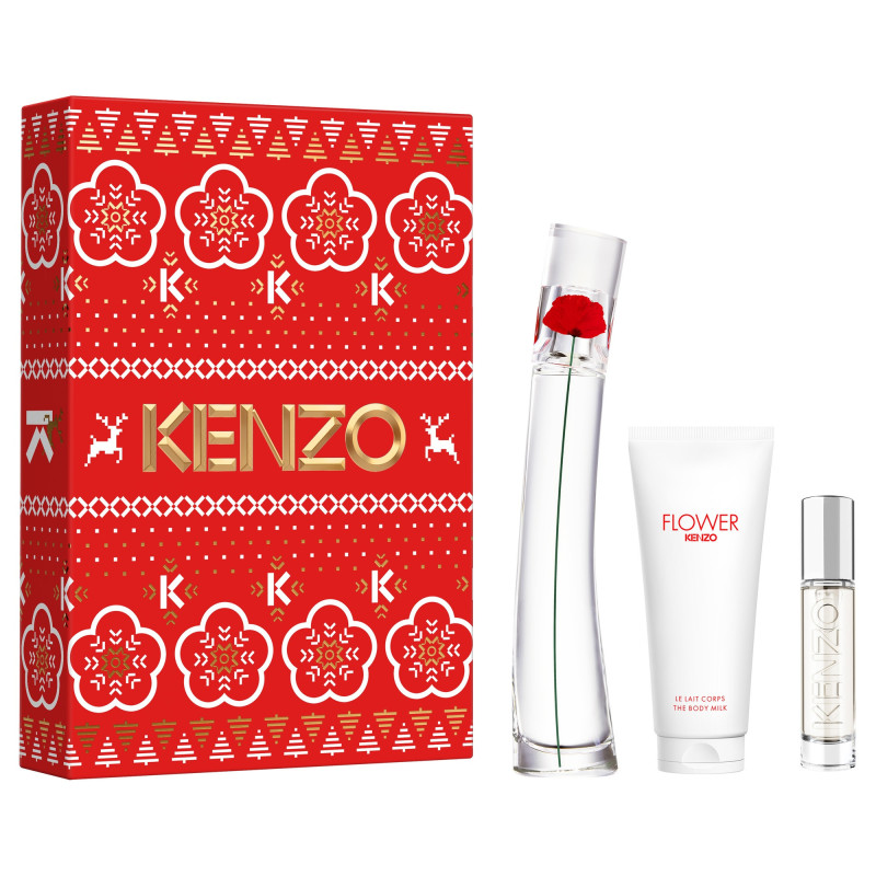 Flower by kenzo - coffret noël 2025 - Eau de parfum 50ml + vaporisateur de voyage 10ml + lait ...